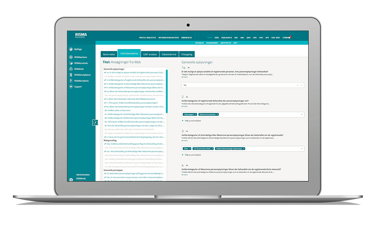 Brugervenlig GRC-software til fuld compliance | RISMA Systems